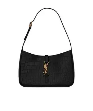 Saint Laurent Le 5 À 7 Embossed Shoulder Bag - Black