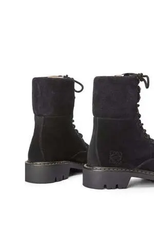 Loewe Sierra Combat Boots In Suede