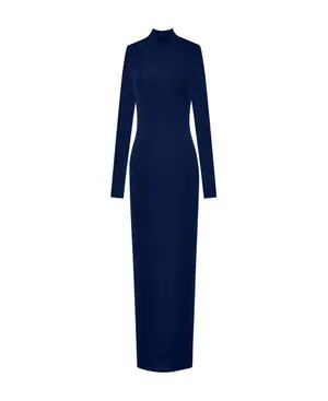 Saint Laurent High Neck Long-sleeved Dress