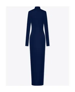 Saint Laurent High Neck Long-sleeved Dress