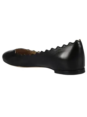 Chloé Scallop-edge Ballerina Flats - Black