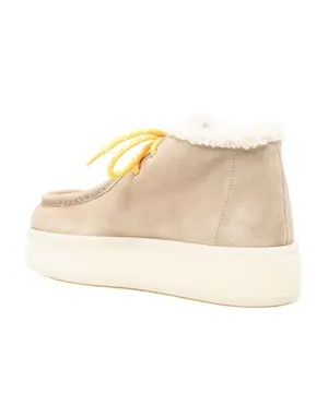Miu Miu Lace-up Round Toe Boots With Thick Sole