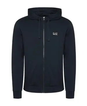 EA7 Zip-up Hooded Jacket - Black