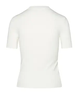 PATOU Logo Detail Short Sleeve Sweater - White