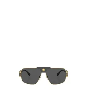 Versace Oversized Frame Sunglasses With Logo Detail - Black