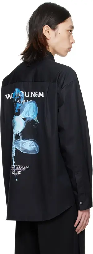 WOOYOUNGMI Point-neck Long-sleeved Shirt
