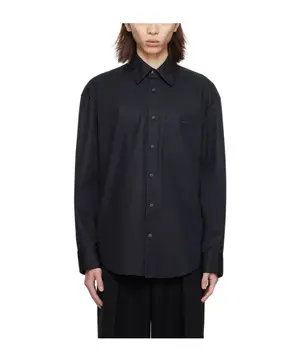 WOOYOUNGMI Point-neck Long-sleeved Shirt
