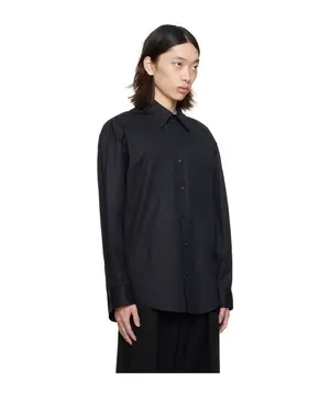 WOOYOUNGMI Point-neck Long-sleeved Shirt