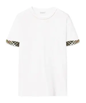 Burberry Check Trim Cotton T-shirt - White