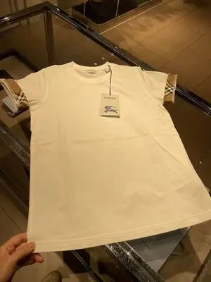 Burberry Check Trim Cotton T-shirt - White