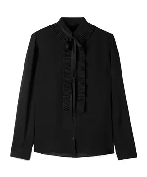 NILI LOTAN Bertille Ruffled Button Blouse
