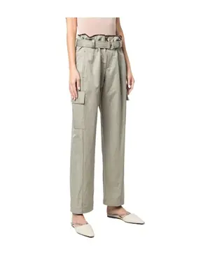 Brunello Cucinelli High Waisted Belted Trousers