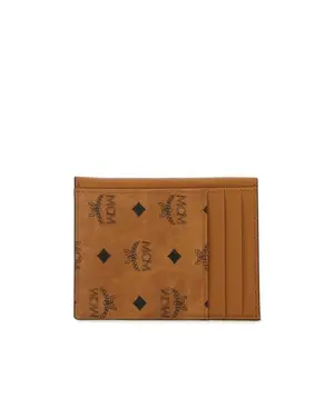 Mcm Monogram Printed Card Case - Brown