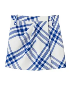 Burberry Checked Pleated Mini Skirt - White