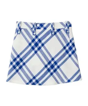 Burberry Checked Pleated Mini Skirt - White