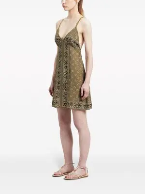 Palm Angels Paisley Printed V-neck Slip Dress