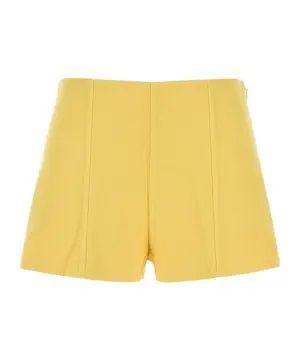 Prada Zip-up Shorts With Logo Detail - Yellow