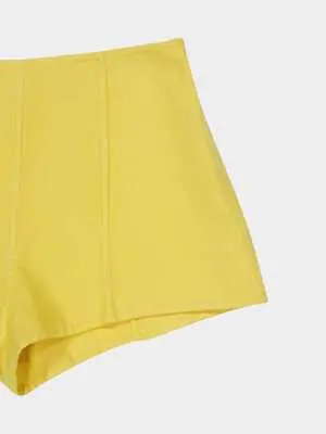 Prada Zip-up Shorts With Logo Detail - Yellow