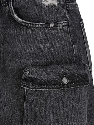 AMISH SUPPLIES Belt-loop Denim Mini Skirt - Black