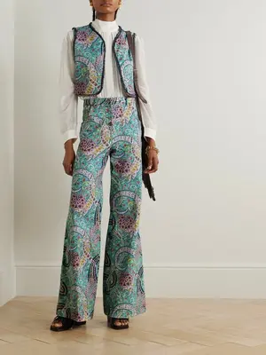Etro Paisley Print Wide-leg Jeans - Multicolor