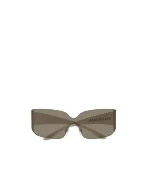 Balenciaga Shield Frame Rimless Sunglasses - Gray