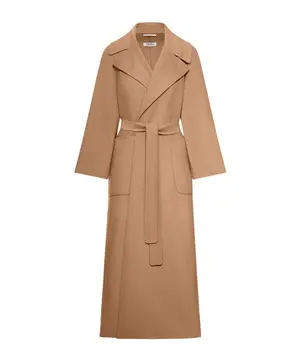 Max Mara Doris Belted Long-sleeved Coat - Brown