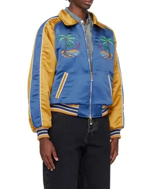 Rhude Palm Eagles Embroidered Bomber Jacket - Multicolor