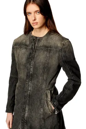 DIESEL® Denim Round Collar Coat
