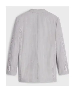 Celine Jude Jacket In Striped Wool And Silk - No