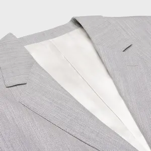 Celine Jude Jacket In Striped Wool And Silk - No