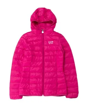 EA7 Quilted Down Jacket With Hood - Pink