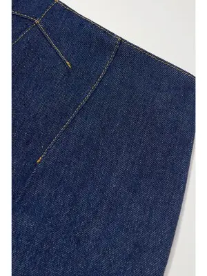 PATOU High-waisted Belted Wide-leg Denim Trousers