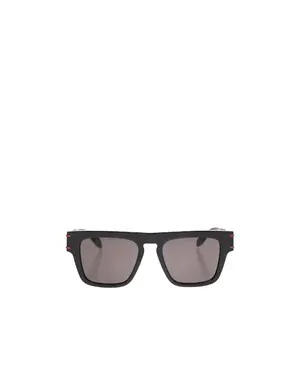 Alexander McQueen Logo-print Arm Sunglasses - Brown