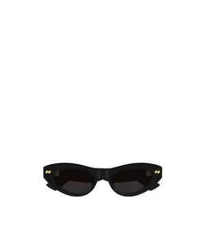Bottega Veneta Oval Frame Sunglasses - Black