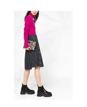 Chloé Checked Pleated Asymmetrical Skirt