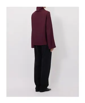 Loulou De Saison Silk Twill Drawstring Neck Top - Prune