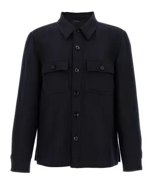 TOM FORD Button-down Flap-pocket Shirt Jacket - Blue