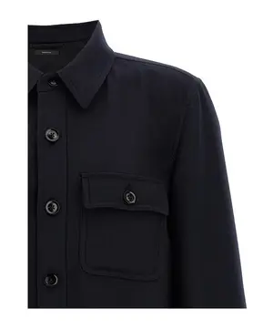 TOM FORD Button-down Flap-pocket Shirt Jacket - Blue