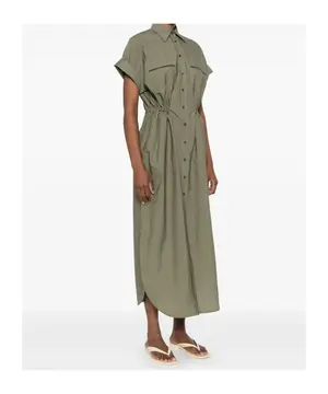 Brunello Cucinelli Monile Detailed Short Sleeved Midi Dress