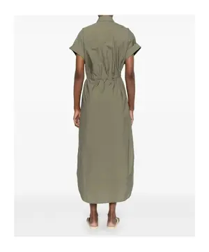 Brunello Cucinelli Monile Detailed Short Sleeved Midi Dress