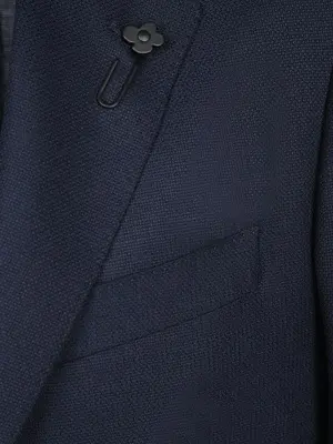 LARDINI Virgin Wool Single-breasted Blazer - Black