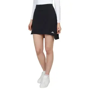 J. Lindeberg Logo Detail Skirt With Slits - Black