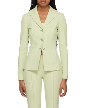 GANNI Stretch Suiting Shirt Blazer With Button Front