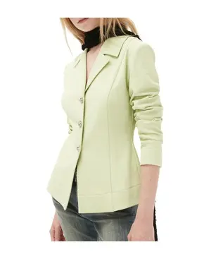 GANNI Stretch Suiting Shirt Blazer With Button Front