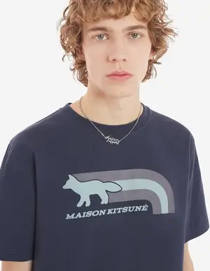 Maison Kitsuné Bold Fox Head Patch Comfort T-shirt - Blue