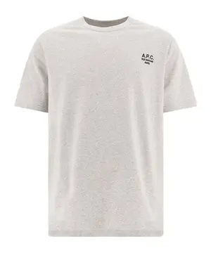 A.p.c. Logo Embroidered Crewneck T-shirt - Grey
