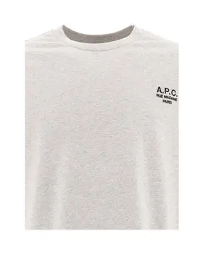A.p.c. Logo Embroidered Crewneck T-shirt - Grey