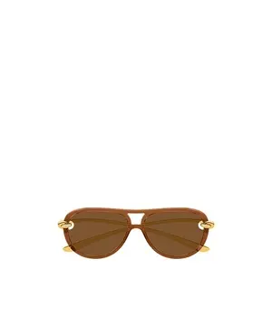 Bottega Veneta Aviator Frame Sunglasses - Brown