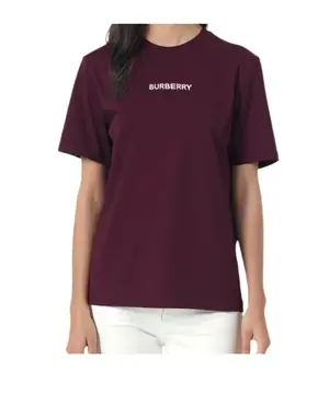 Burberry Logo Cotton T-shirt - Dark Grape