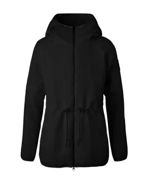 Canada Goose Lundell Hooded Windbreaker Jacket With Drawstring Waist - Black